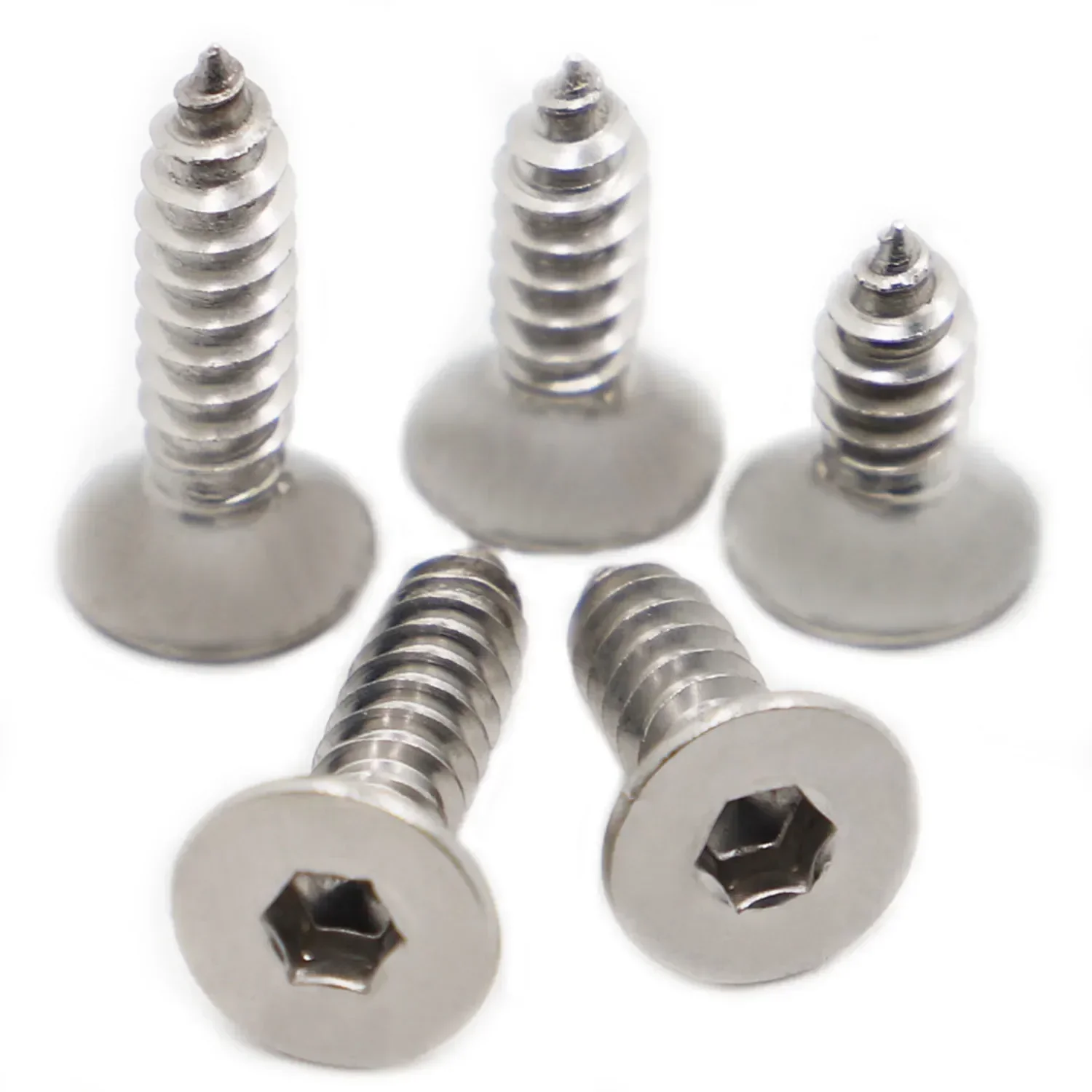 5-50pcs A2 304 Stainless Steel Hexagon Hex Socket Flat Countersunk Head ...