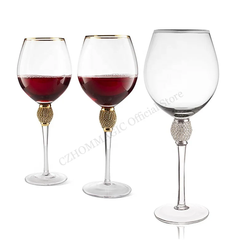500ml-4-2Pcs-Creative-Silver-Gold-Rimmed-Red-Wine-Glasses-Set-Elegant ...