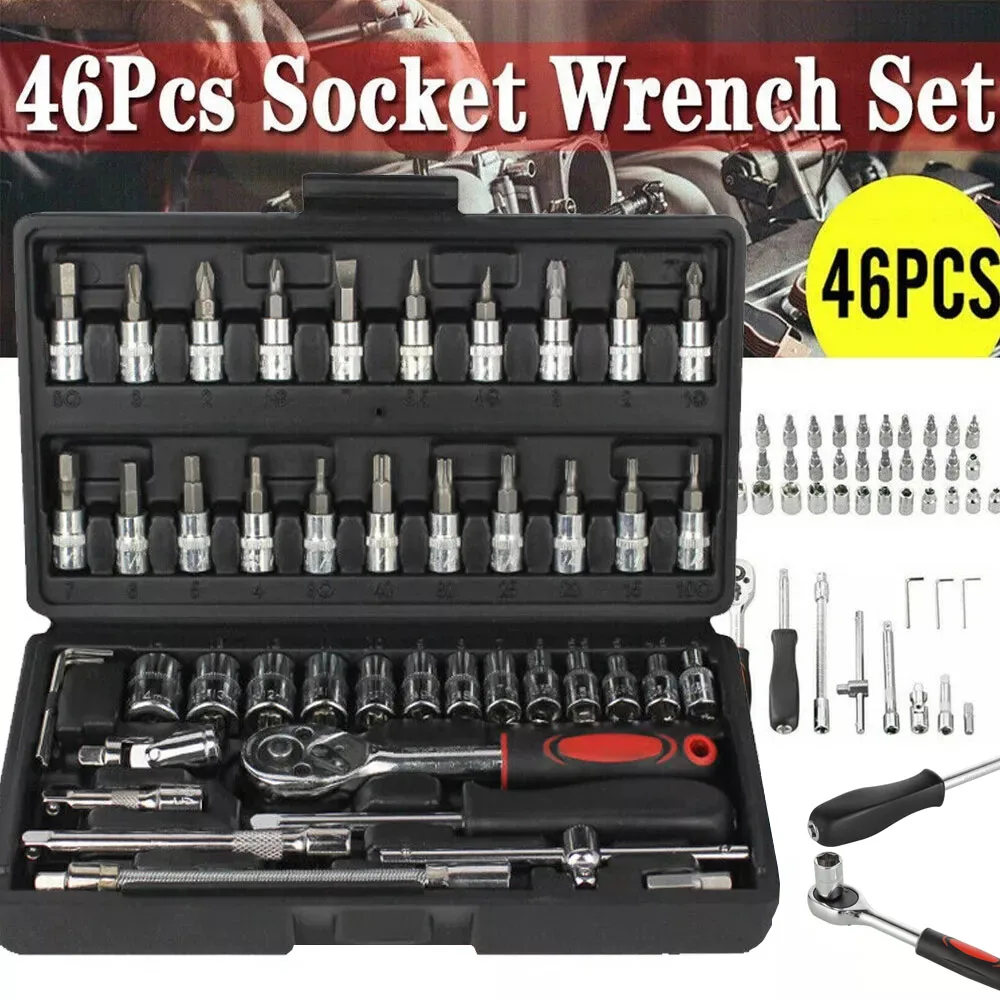 46Pcs-1-4-Drive-Metric-Flexible-Head-Ratcheting-Wrench-Combination ...