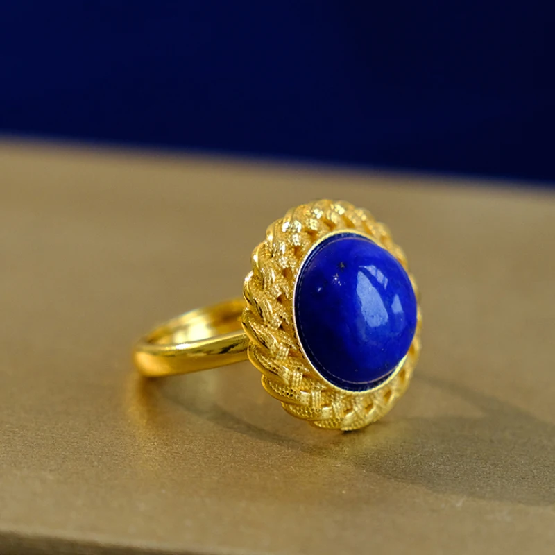Exquisite-design-silver-inlaid-retro-twist-blue-rings-for-women-lapis ...