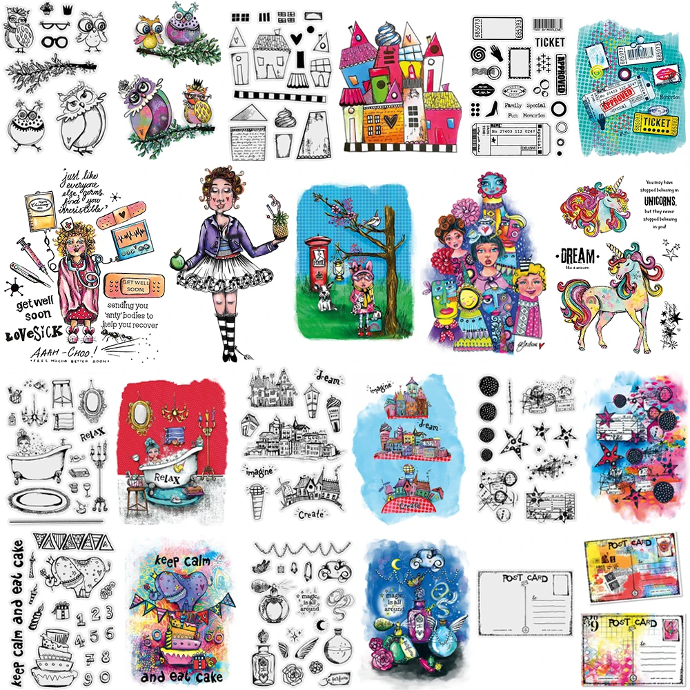 Owl Signature Cool Madam Collection Clear Silicone Stamps Build ...