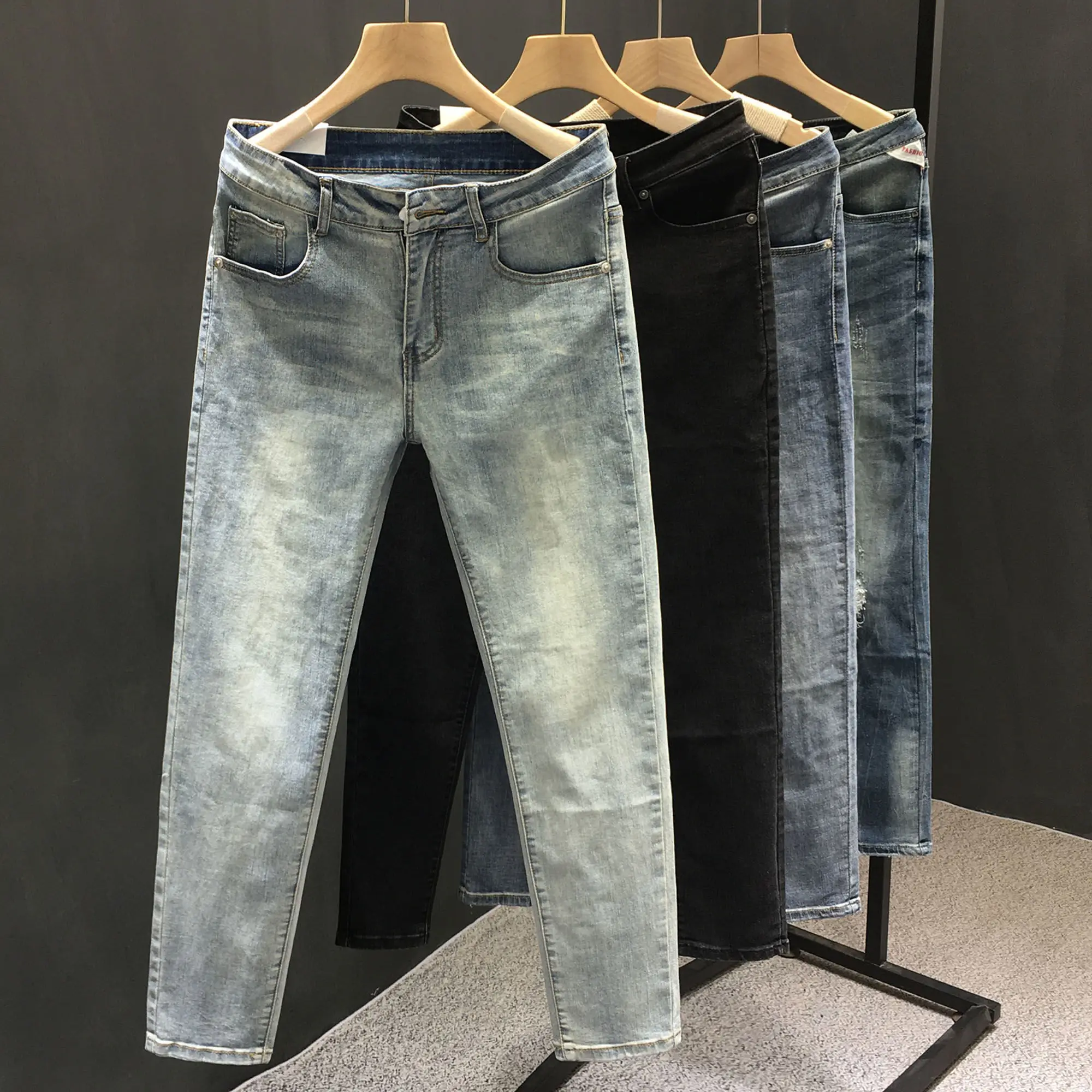Korean-Style-Stretchy-Skinny-Jeans-for-Fashionable-Men-Washed-Hip-Hop ...