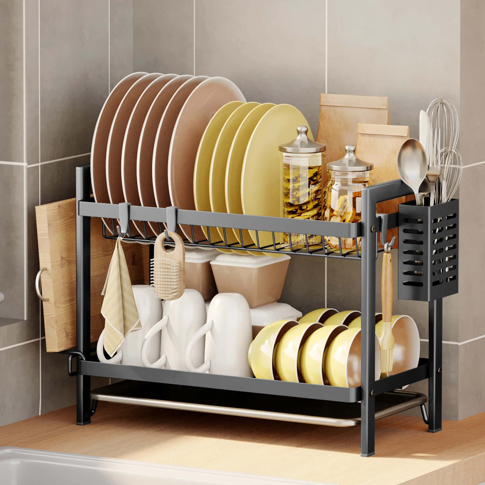 Dish-Storage-Drain-rack-Suitable-for-Dish-cup-knive-fork-cutting-board ...