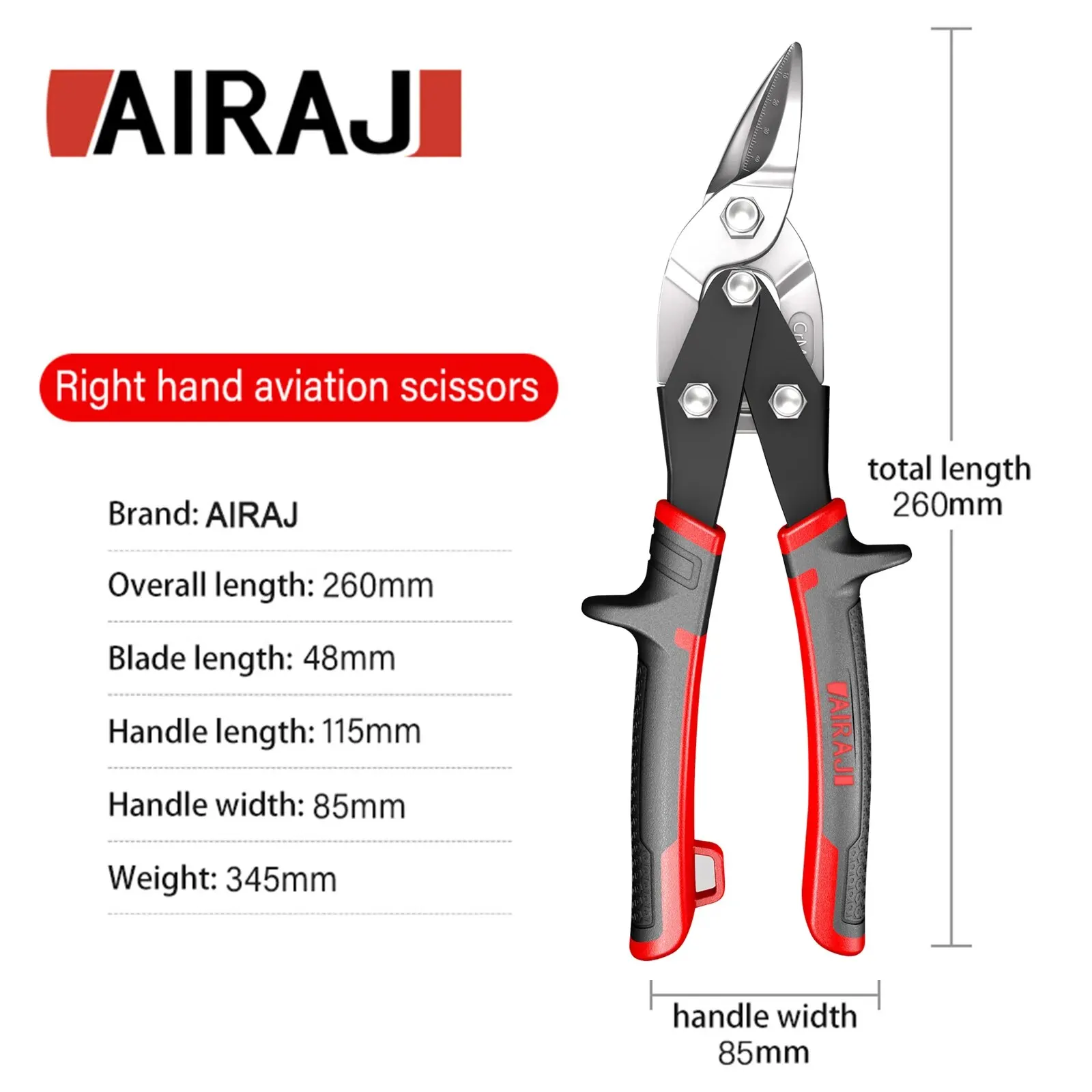 Cutting-Scissors-Right-Cut-Hand-Tools-Aviation-Snip-Metal-Sheet-Multi ...