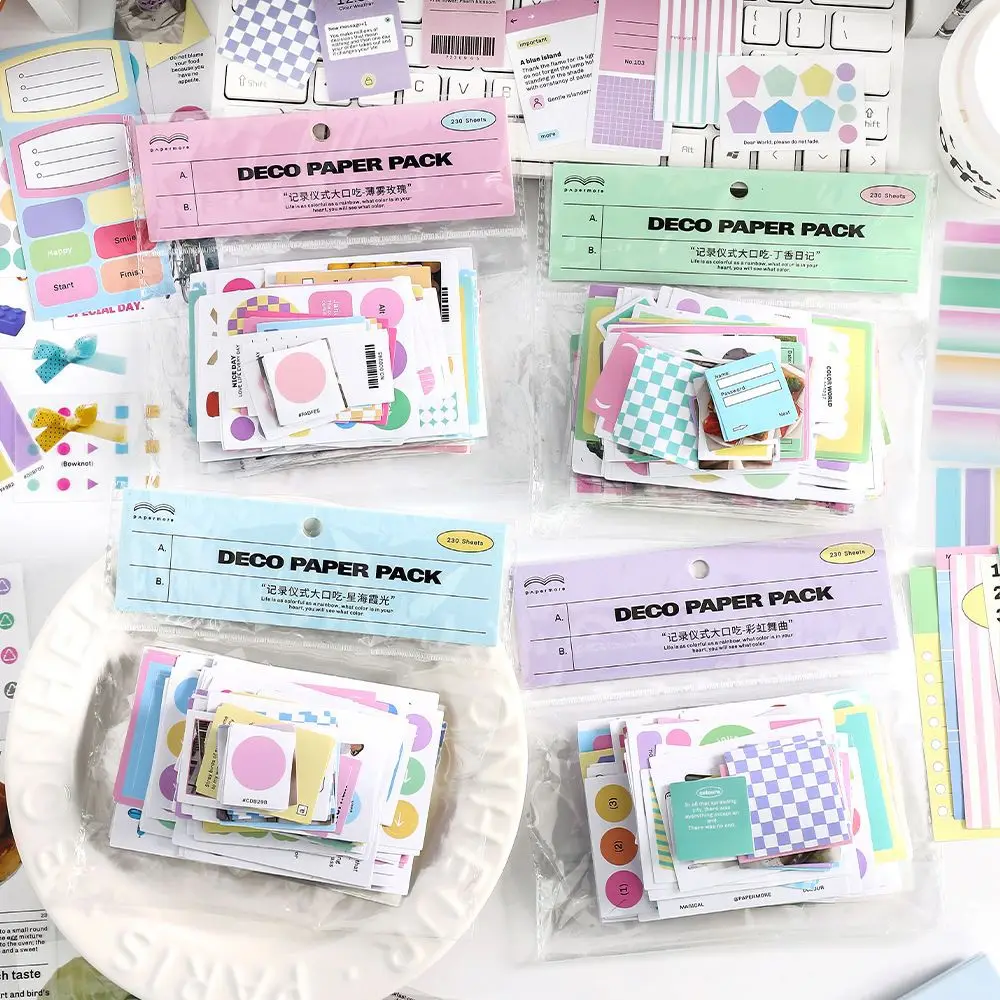 230-pcs-set-korean-Style-Stickers-Decorative-Stick-Labels-DIY-Journal ...