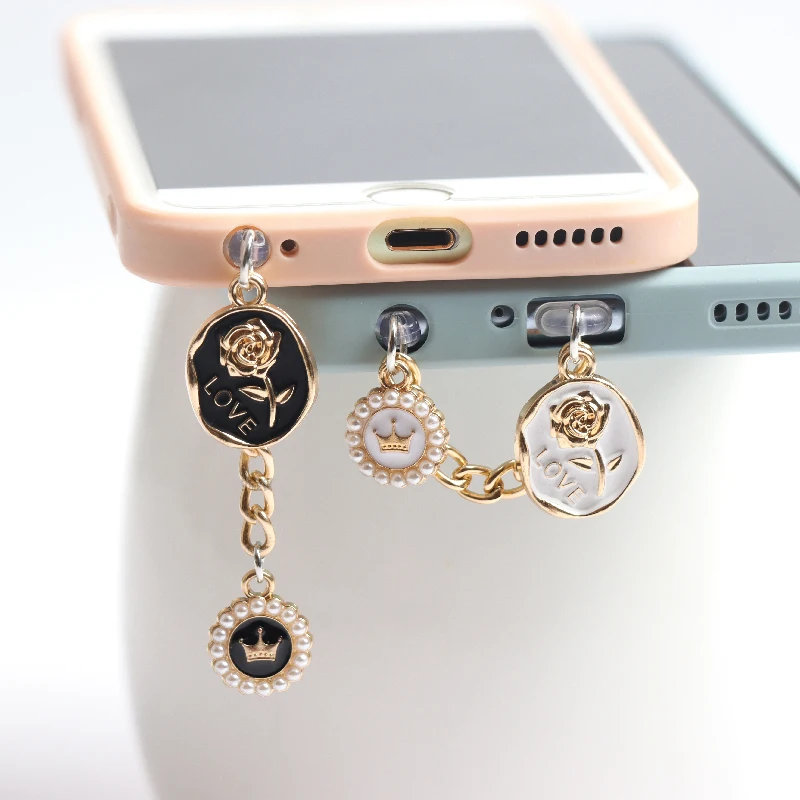 Love Rose Dust Plug Charm Kawaii 3.5MM Jack Anti Dust Cap Type C Dust ...