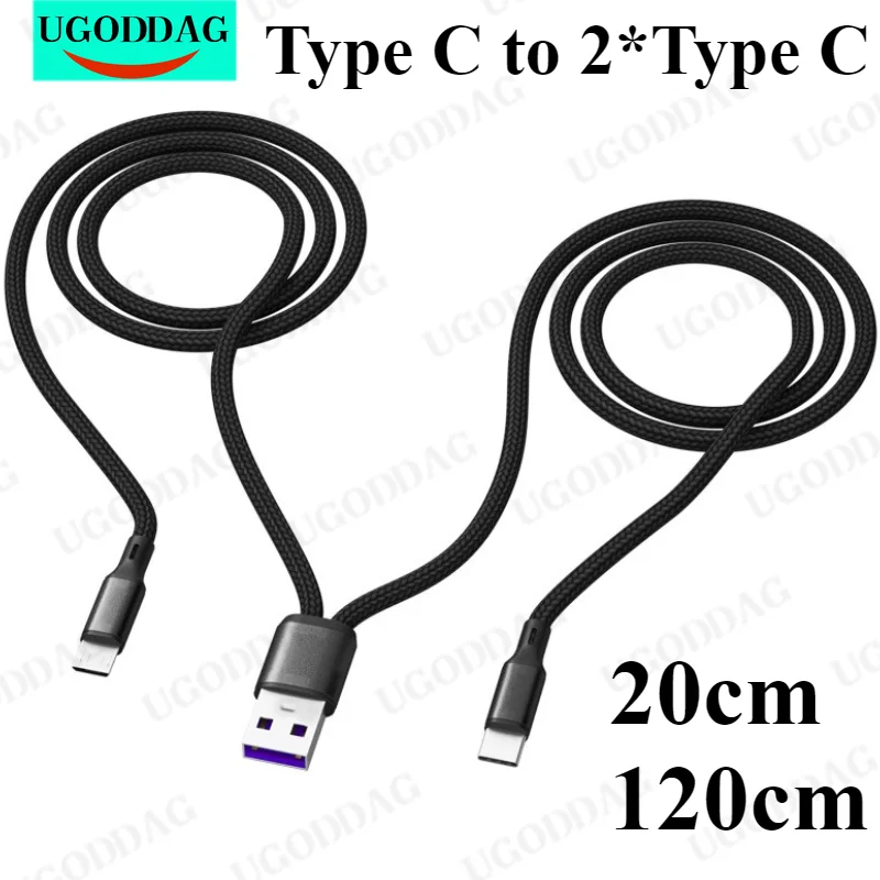 0.2m 1.2m USB Charging Spliter Cable 2-in-1 Data Cord Type C Micro USB ...