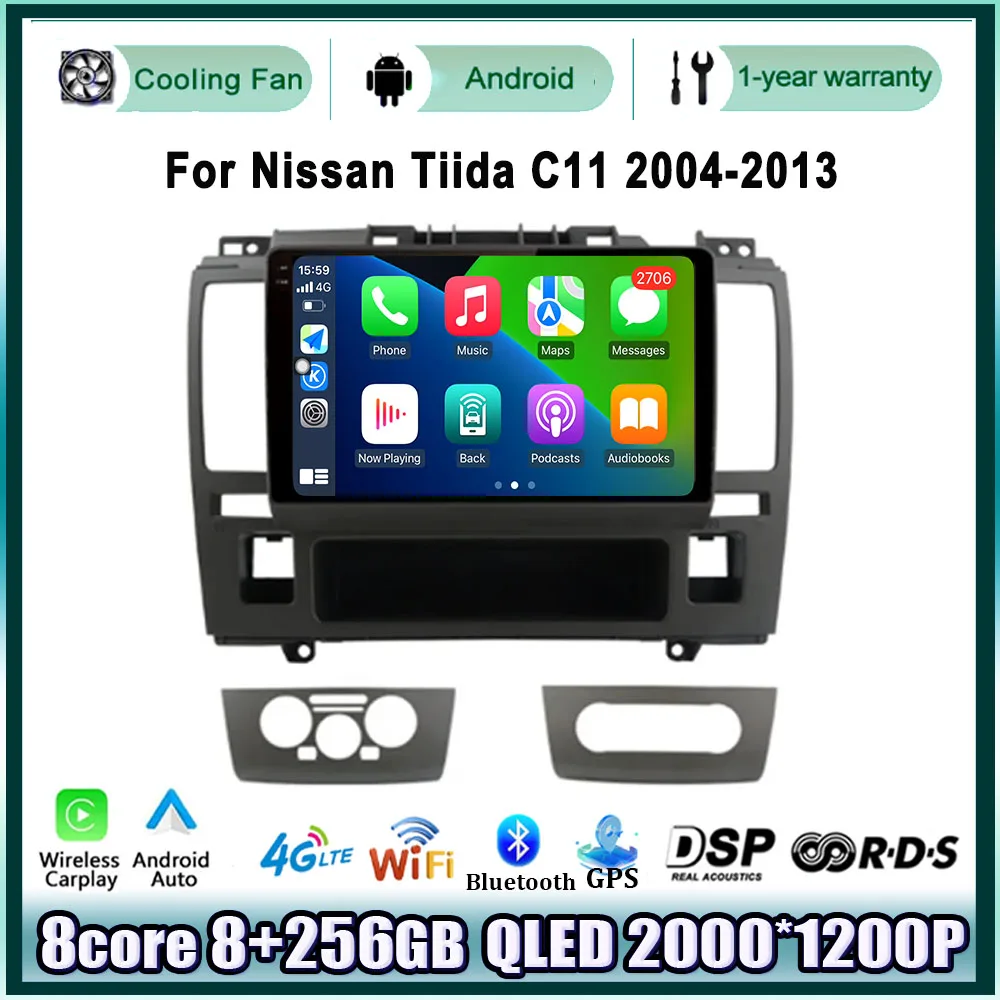 Car-Navi-Touch-Screen-Android-14-for-Nissan-Tiida-C11-2004-2013-Auto ...