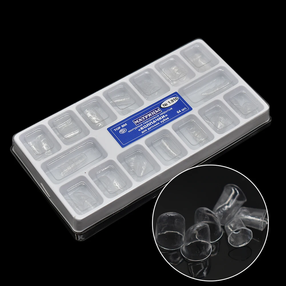 64Pcs-Dental-Transparent-Crowns-Anterior-Posterior-Deciduous-Temporary ...