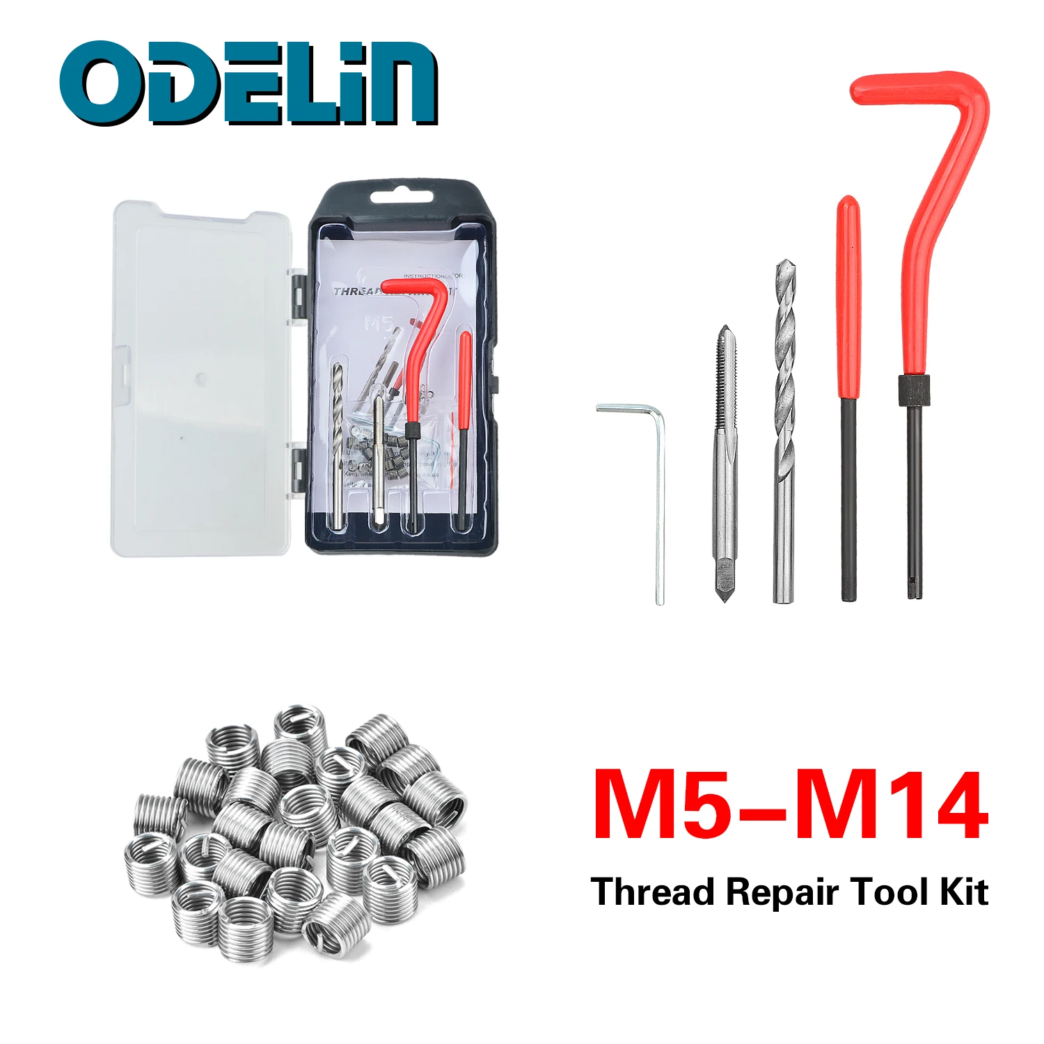 15-25pcs-Thread-Insert-Installation-Kit-Recoil-Repair-Tool-Drill-Tap-M5 ...