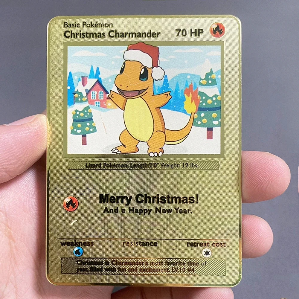 Iron Cards Gold Vmax Card Pikachu Charizard English Metal Cards Mega ...