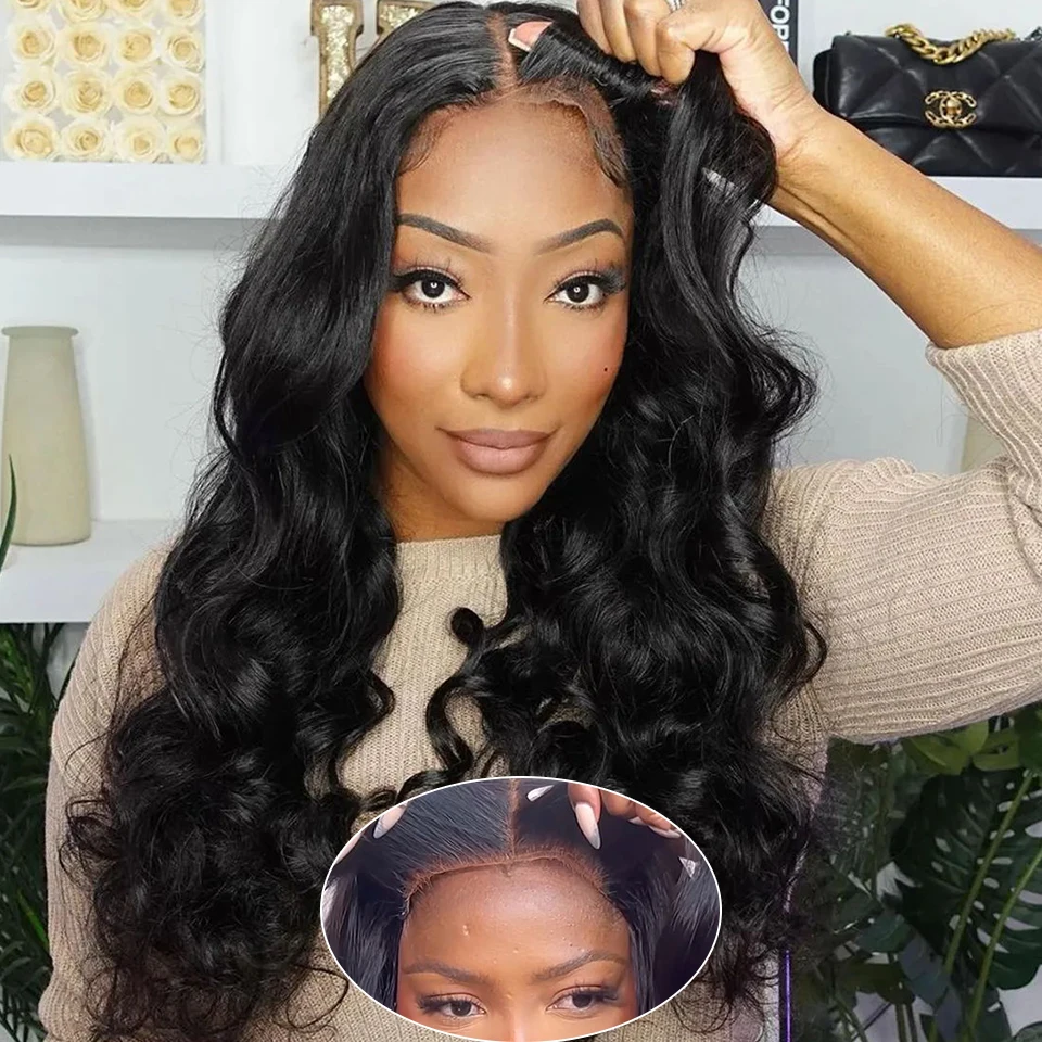 Glueless-7x5-Lace-Wig-Pre-cut-Lace-Bleached-Knots-Body-Wave-Lace ...