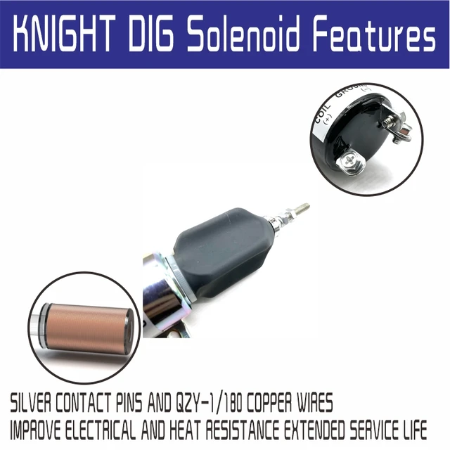 12V Stop Solenoid Yanmar Diesel Fuel Shutoff Solenoid - Valve For ...