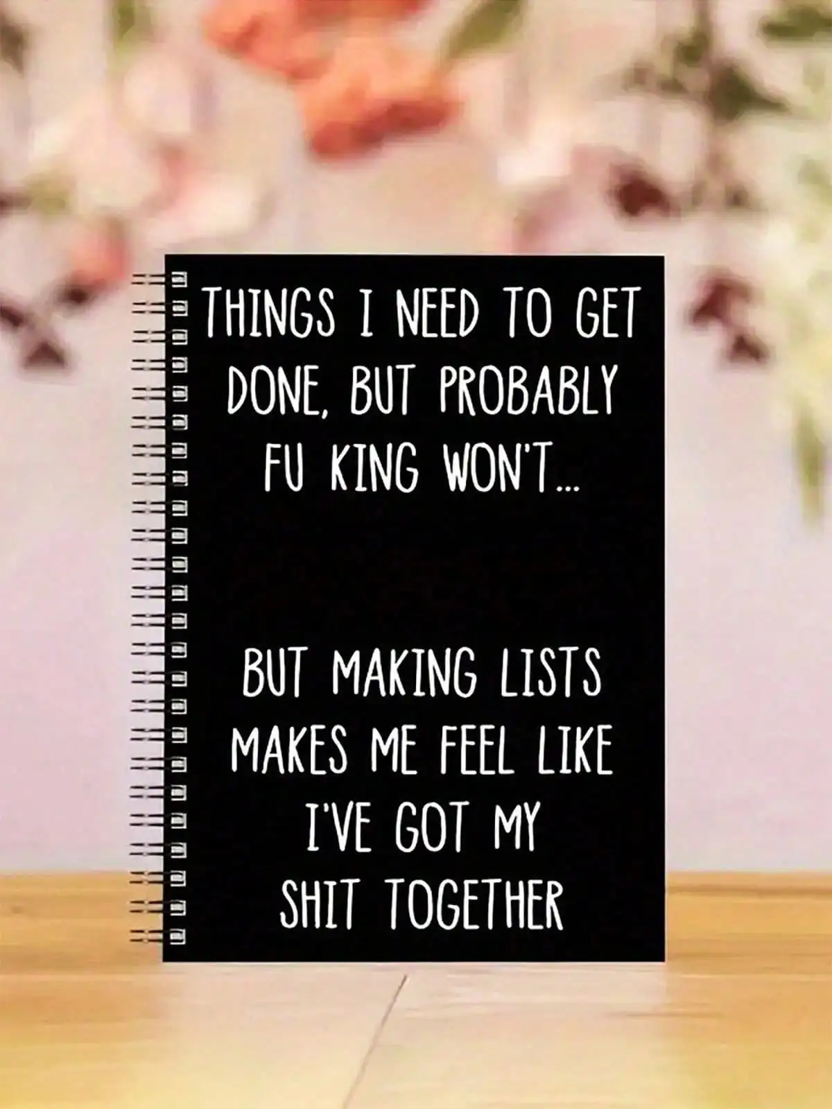 1pc Humor Spiral Notebook "I've Organized My Stuff" - Black Paper ...