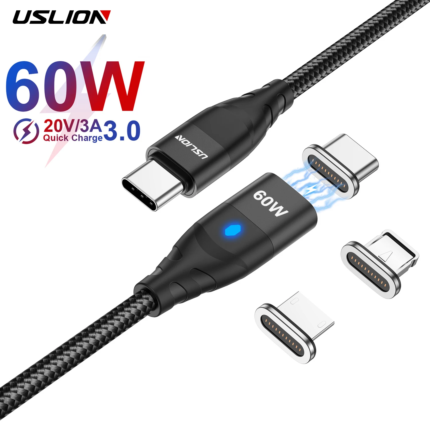 USLION-Cable-magn-tico-de-carga-r-pida-PD-60W-para-iPhone-13-Pro-Max ...