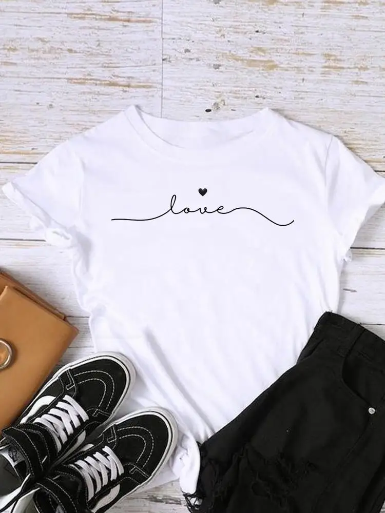 Sweet-Love-Style-Cute-Graphic-T-shirts-Print-Female-Shirt-Short-Sleeve ...