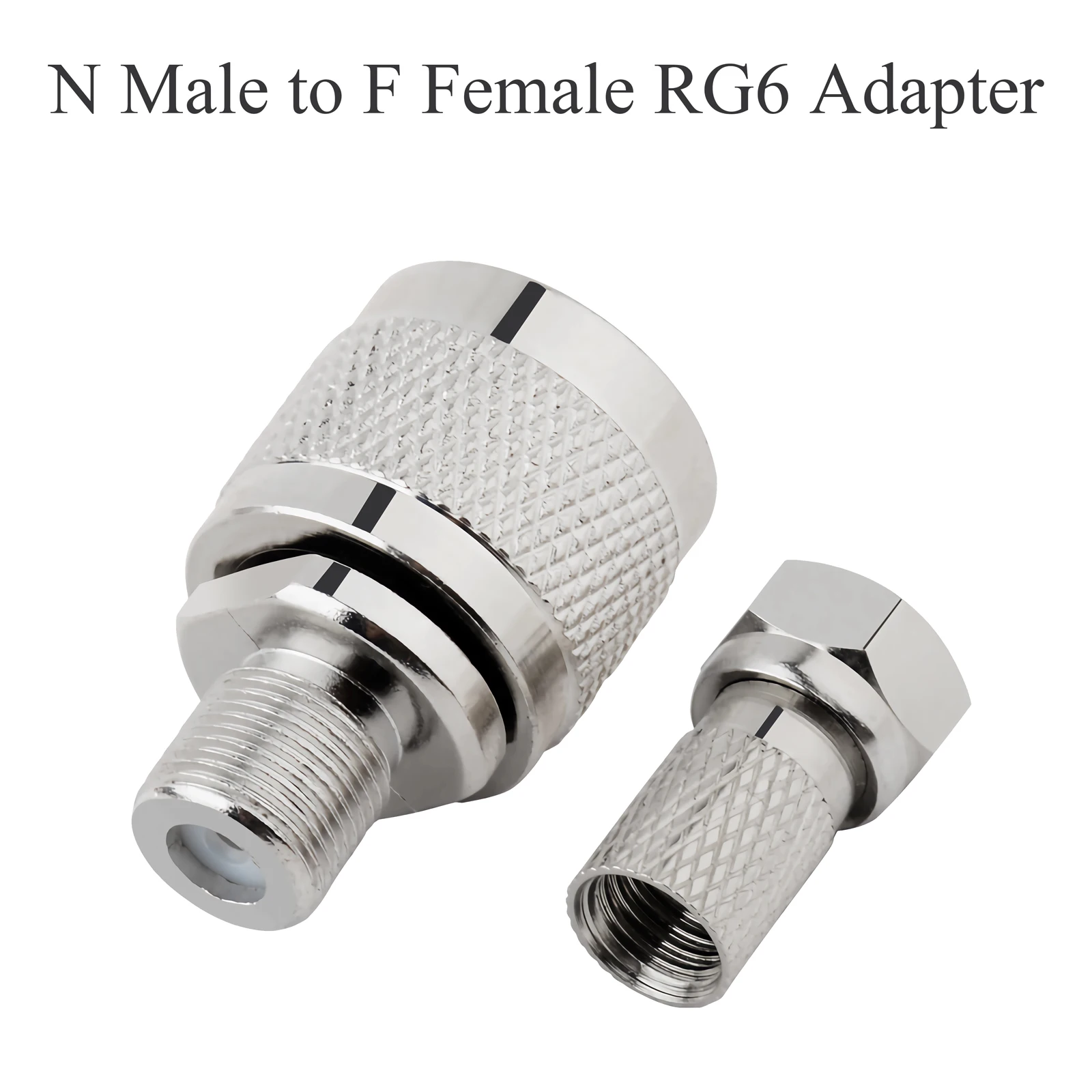 RF Coaxial Connector N Male to F Female, Squeeze-Type Adapter for RG6 ...