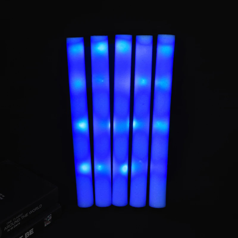 60Pcs Blue LED Glow Bulk Colorful LED Glow Sticks Foam Stick Cheer Tube ...