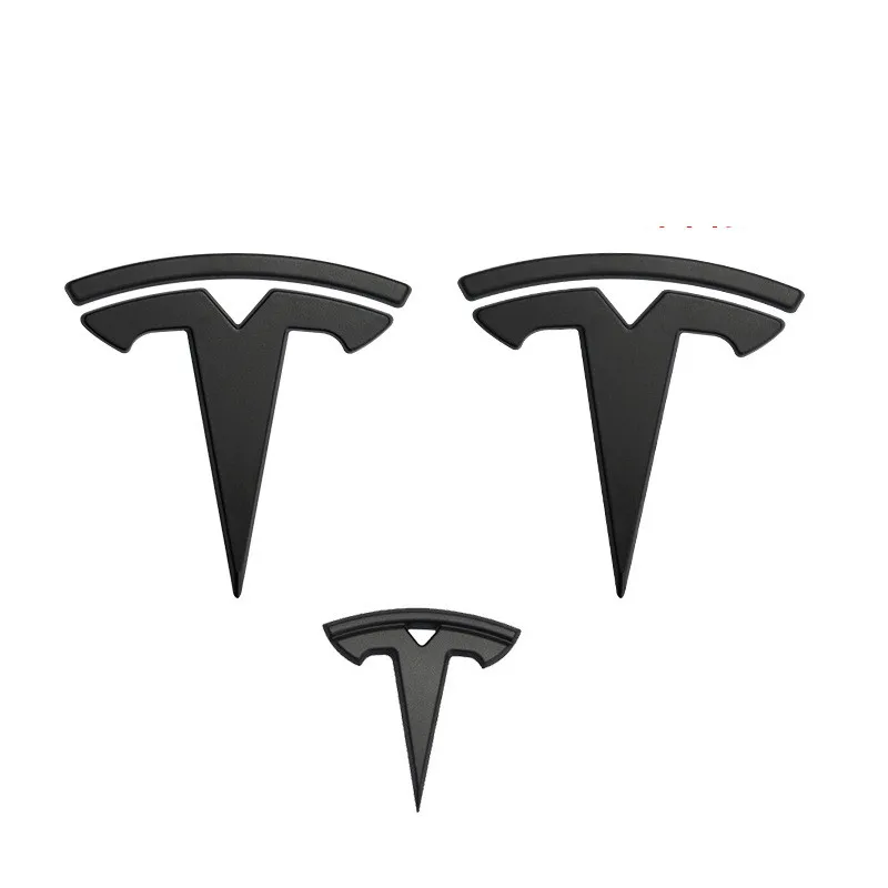 3pcs Matte Black for Tesla Model 3 Y Auto Logos Steering Wheel Patch ...