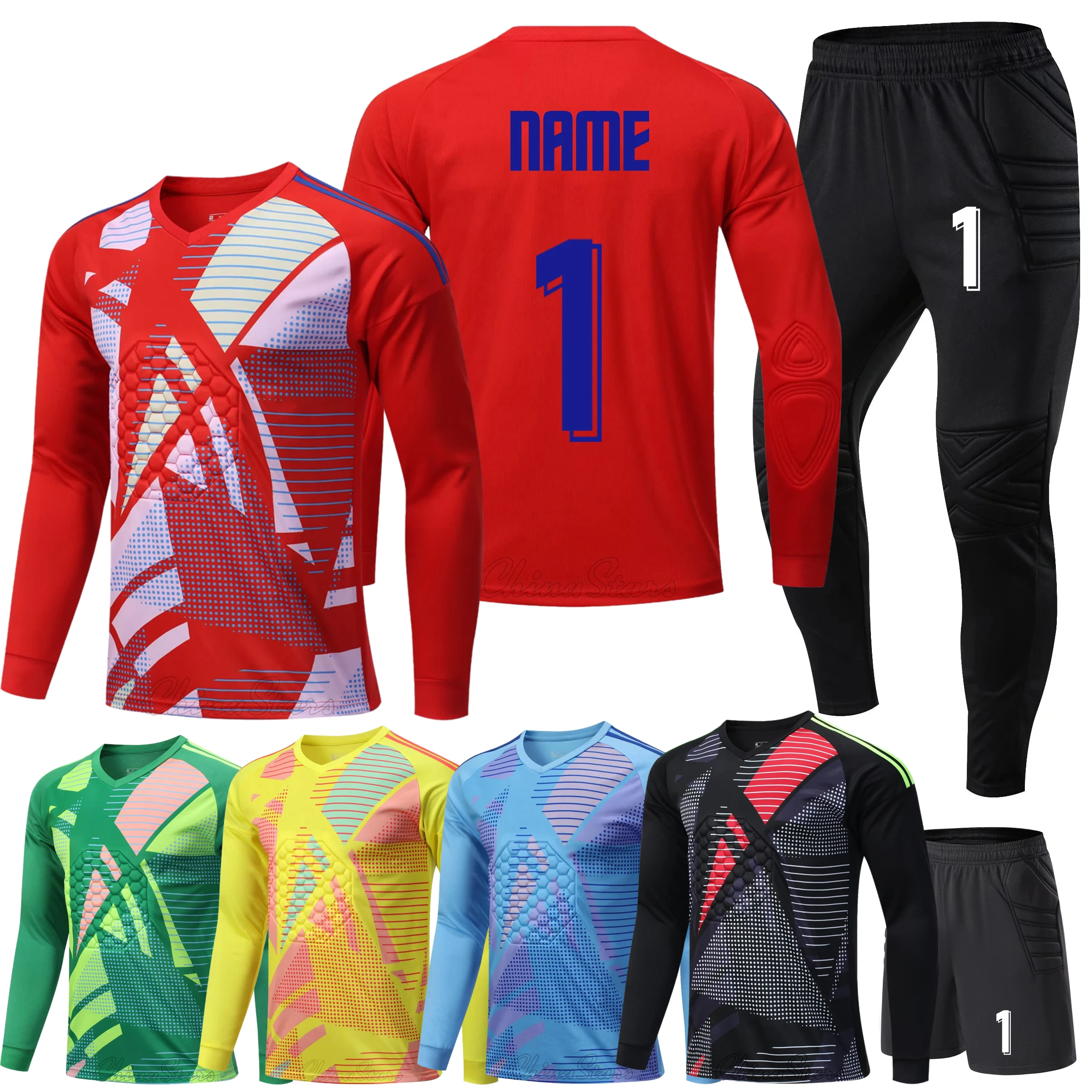 Custom Kids Men Soccer Goalkeeper Jerseys Tops Survetement Football ...