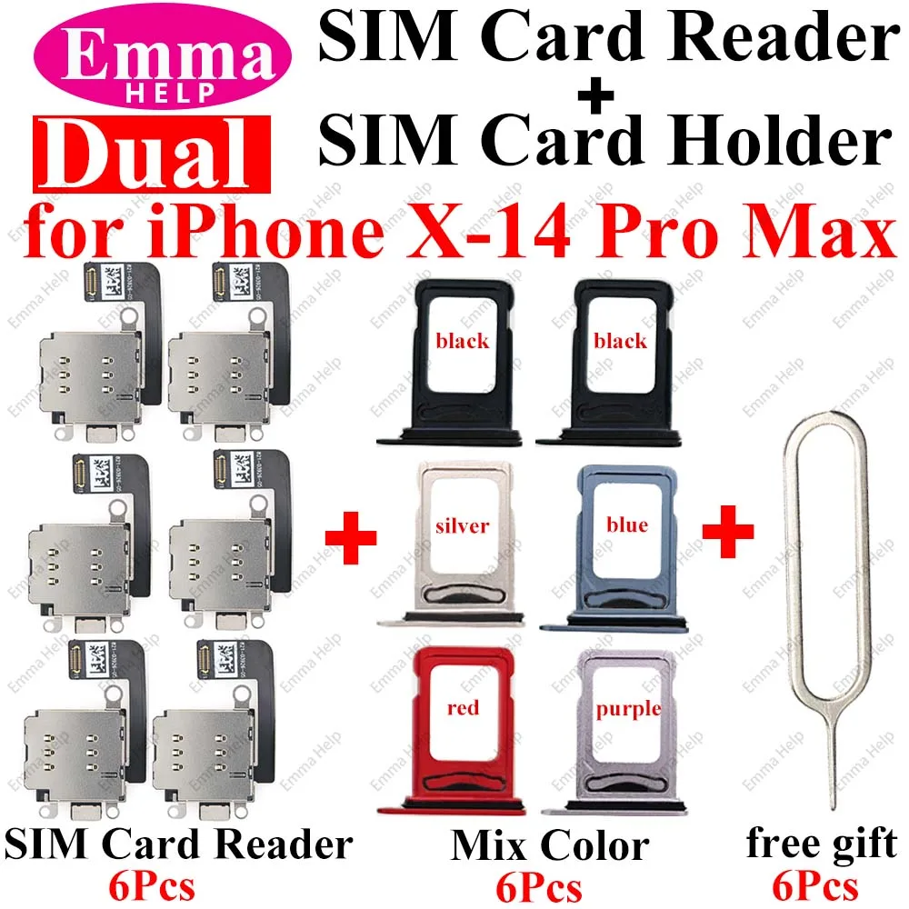 Dual-Sim-Card-Reader-Sim-Tray-Slot-Holder-for-iPhone-13-11Pro-12-Mini ...