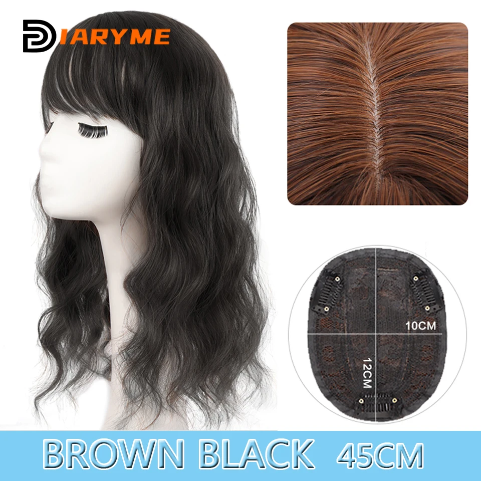 Wavy synthetic hair topper