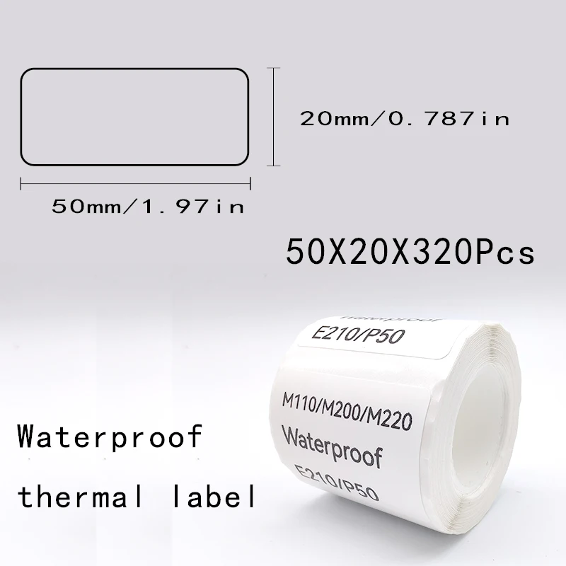 5PK-E210-P50-Label-Paper-Sticker-50-20mm-320pcs-roll-White-Label-Tape ...