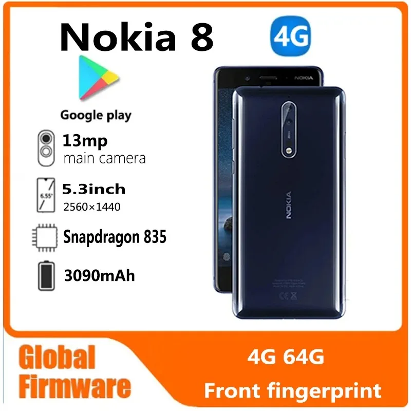 Nokia-8-Smartphone-4G-SmartPhone-CPU-Qualcomm-Snapdragon-835-Battery ...