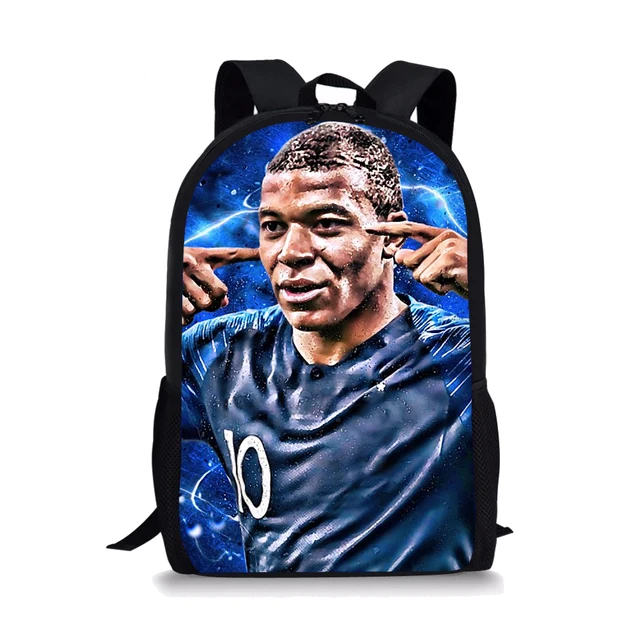 Football-star-Kylian Mbappé School Bags For Boys Girls 3D Print School ...