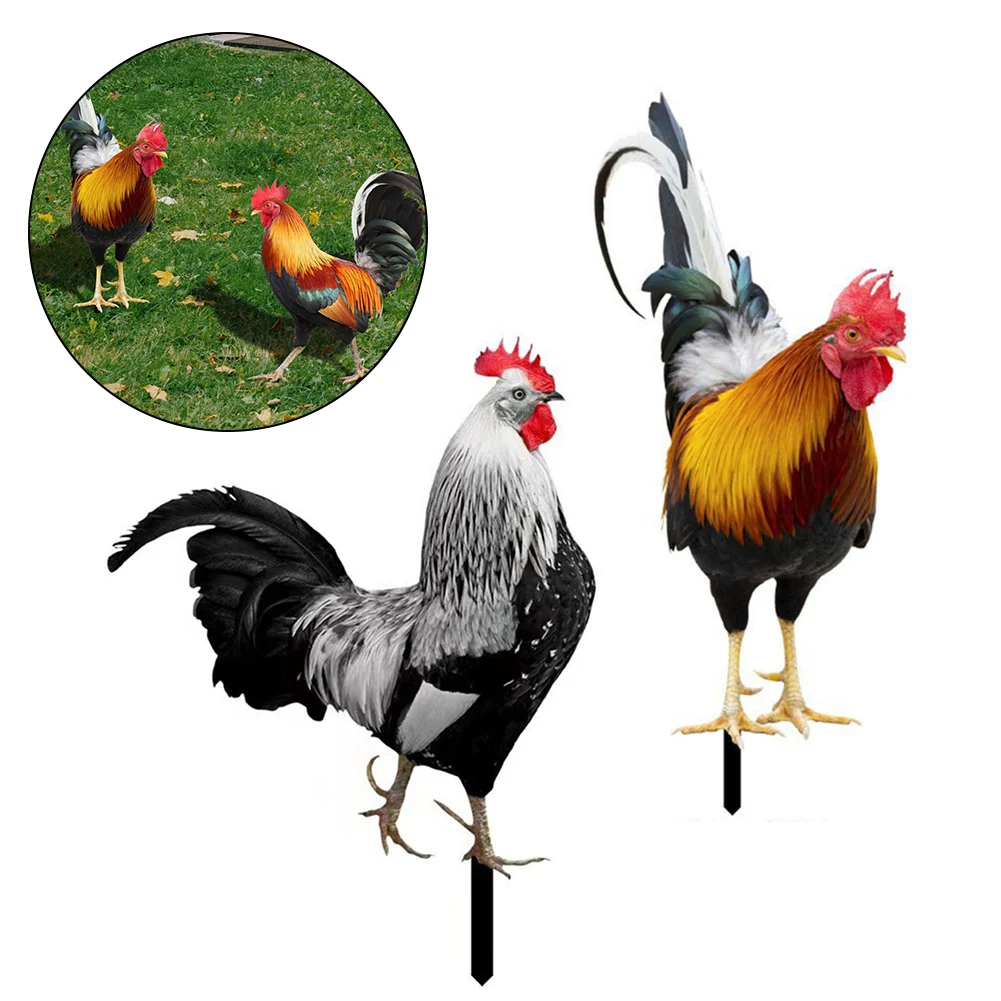 Garden Statues Ornaments For Hahn Chicken Decorations Sculptures Yard ...