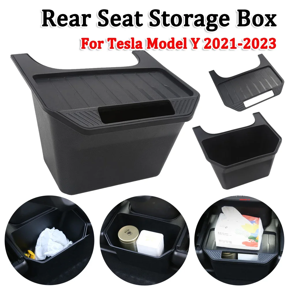 For-Tesla-Model-Y-2021-2023-Rear-Center-Console-Storage-Box-TPE-Box ...