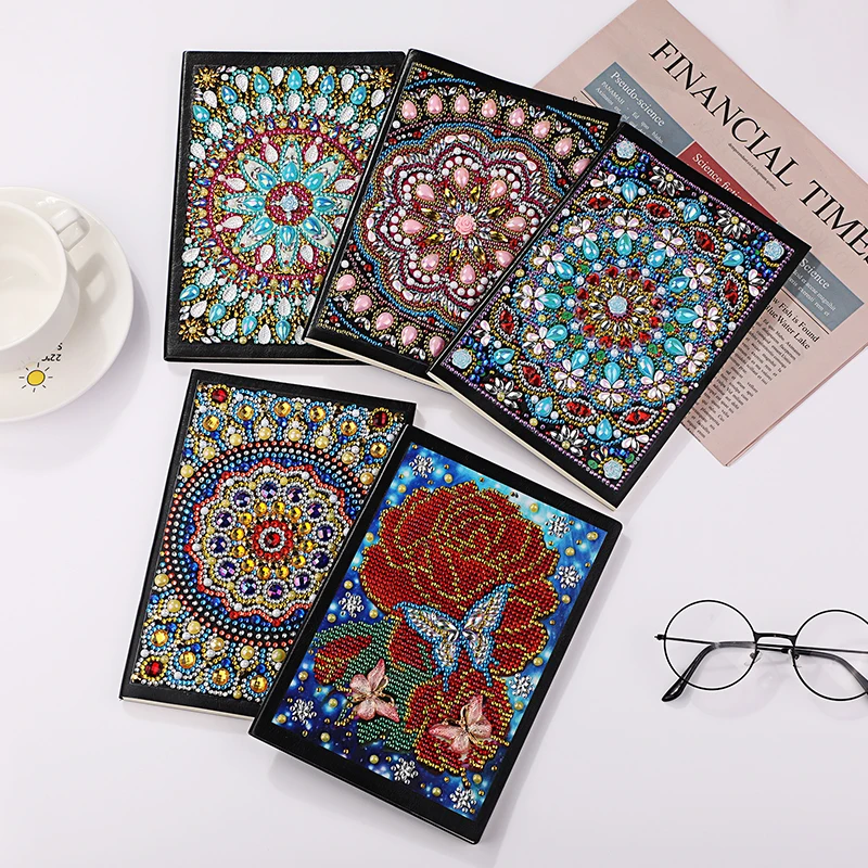 5D Diamond Painting Notebook Abstract Flower Special Shaped Diamond ...