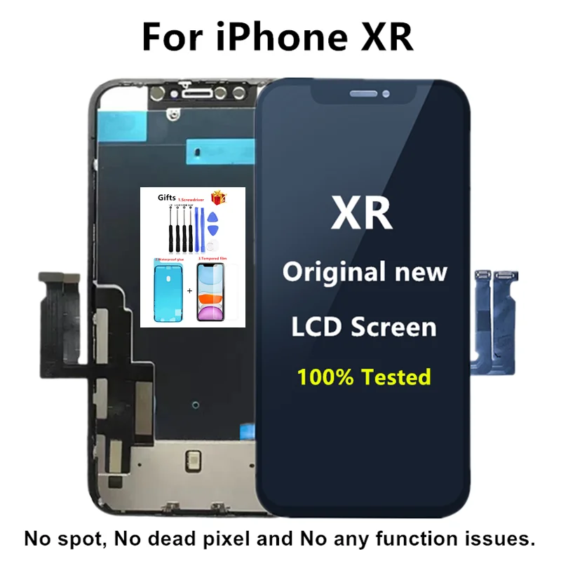 오리지널 Oem Lcd 디스플레이 아이폰 Xr 스크린 터치 디지타이저 어셈블리 데드 픽셀 없음 휴대폰 수리 판탈라 교체
