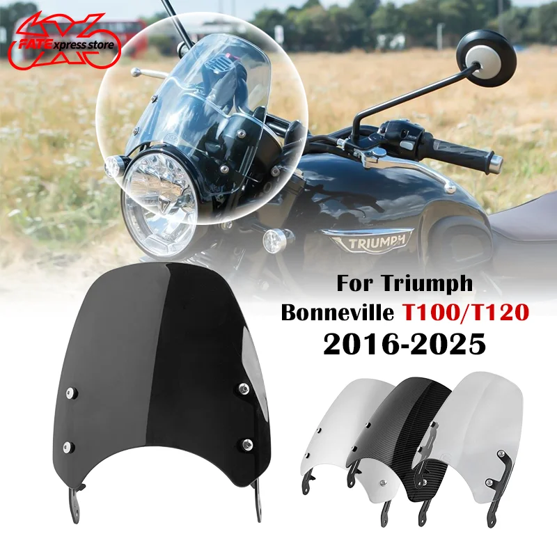 For Triumph Bonneville T100 T120 T 100 120 Motorcycle Windshield ...