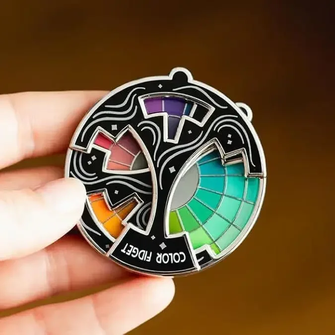 Keychain New Product Color Fidget Enamel Pin Color Colo Wheel Rotator ...