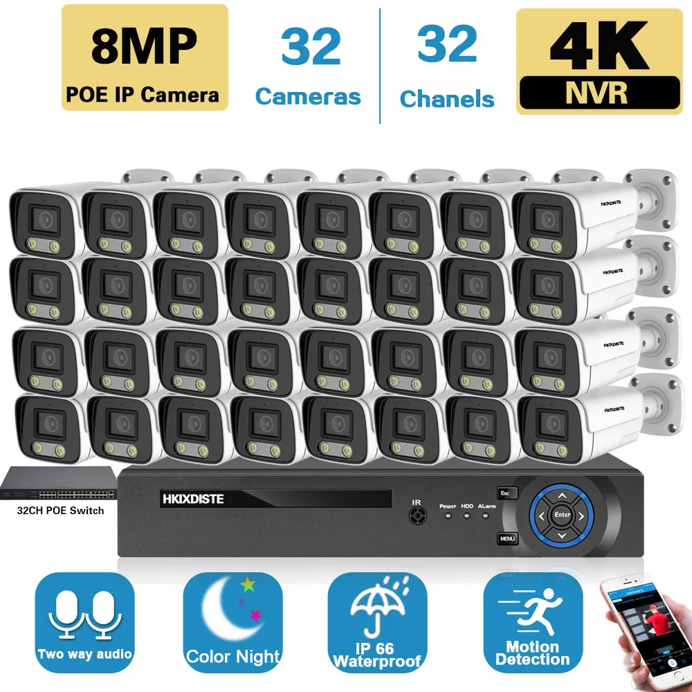 4K-CCTV-Security-Camera-System-Kit-POE-32CH-NVR-Kit-2-Way-Audio-Color ...