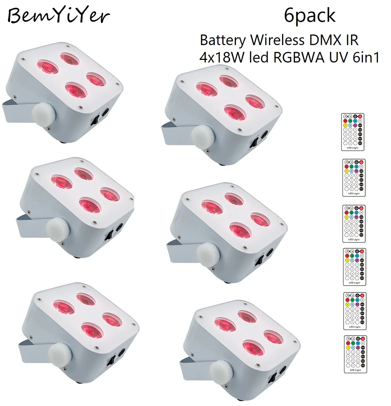 6pack-Battery-powered-led-uplights-Wireless-DMX-Remote-control-Par-wash ...