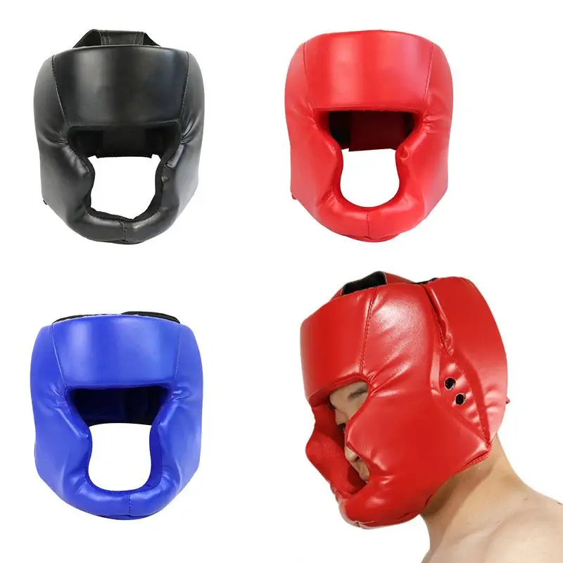 1pc Full-covered Pu Boxing Helmet Kids Adults Muay Thai Training ...