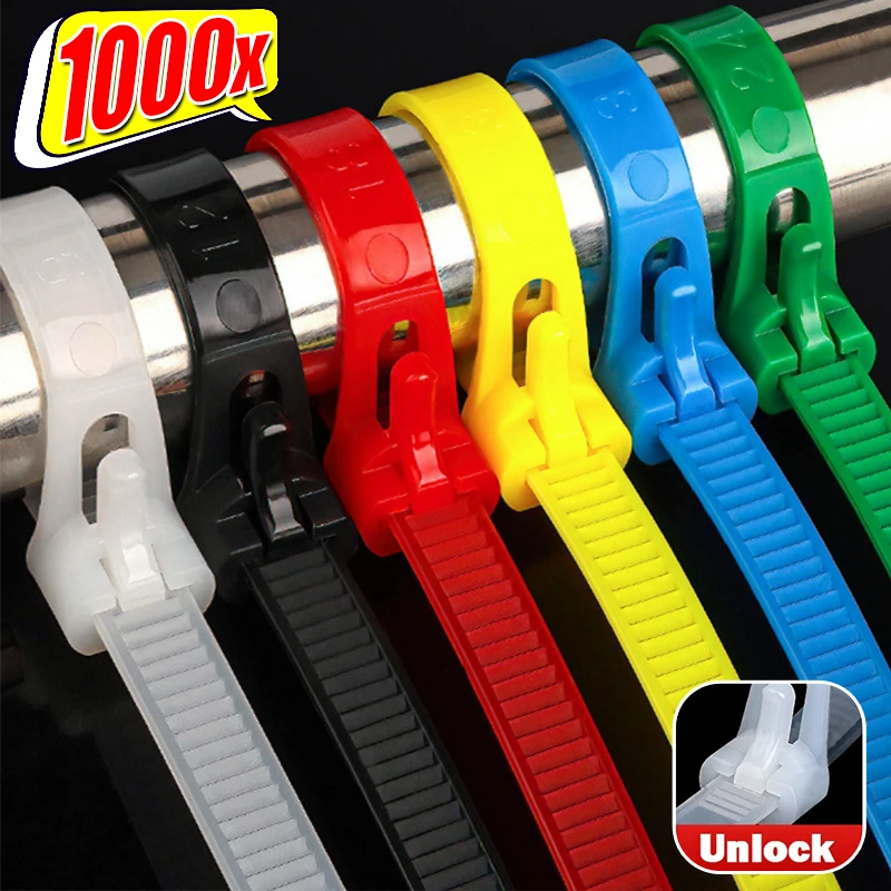 New-Nylon-Reusable-Cable-Ties-Releasable-Self-locking-Slipknot-Cables ...
