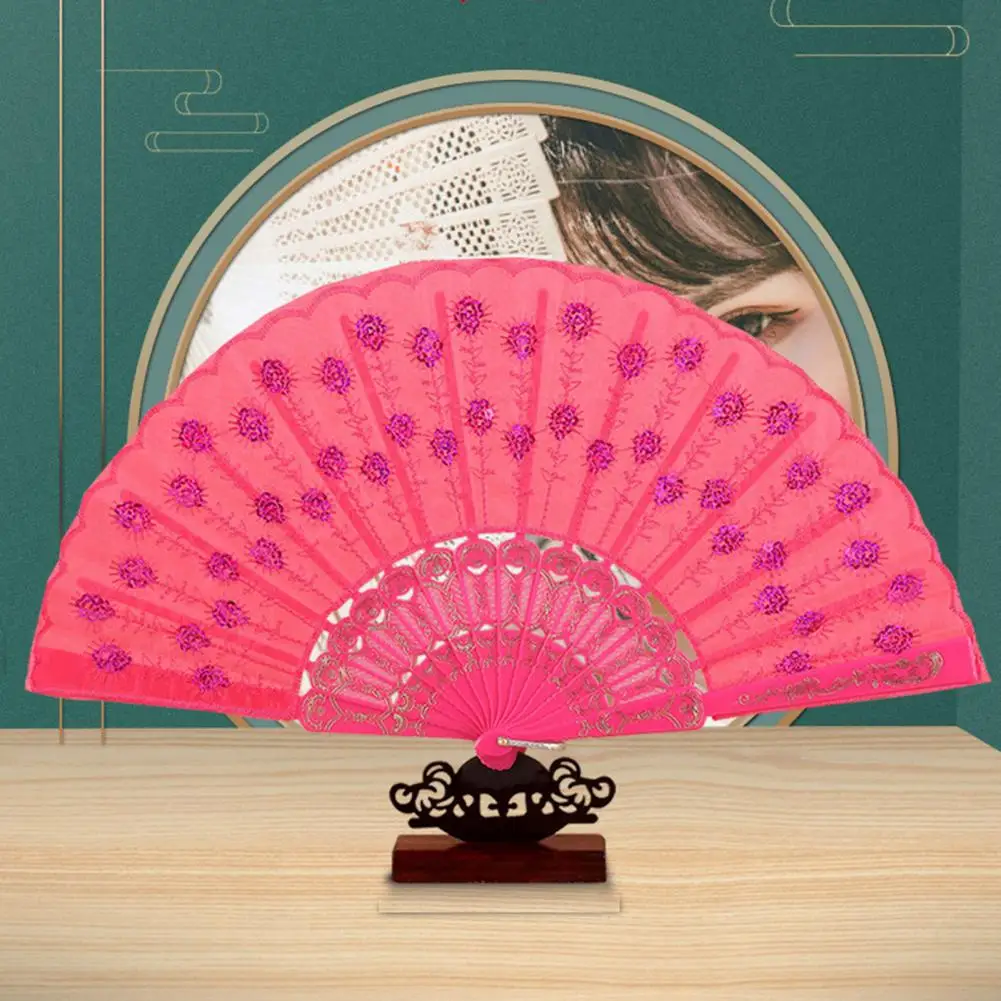 Folding Fan Chinese Style Peacock Dance Fan Portable Traditional Fan ...