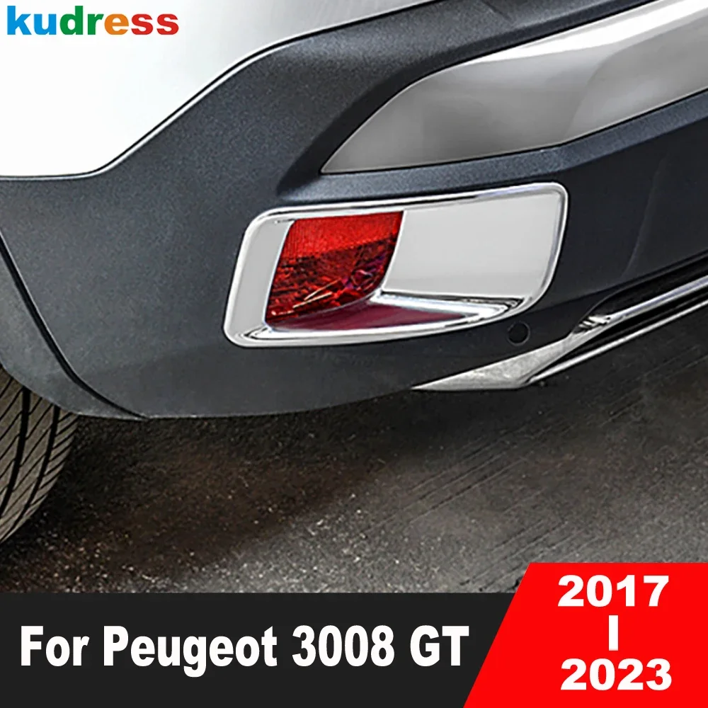 For Peugeot 3008 GT 2017-2021 2022 2023 Chrome Rear Reflector Fog Light ...