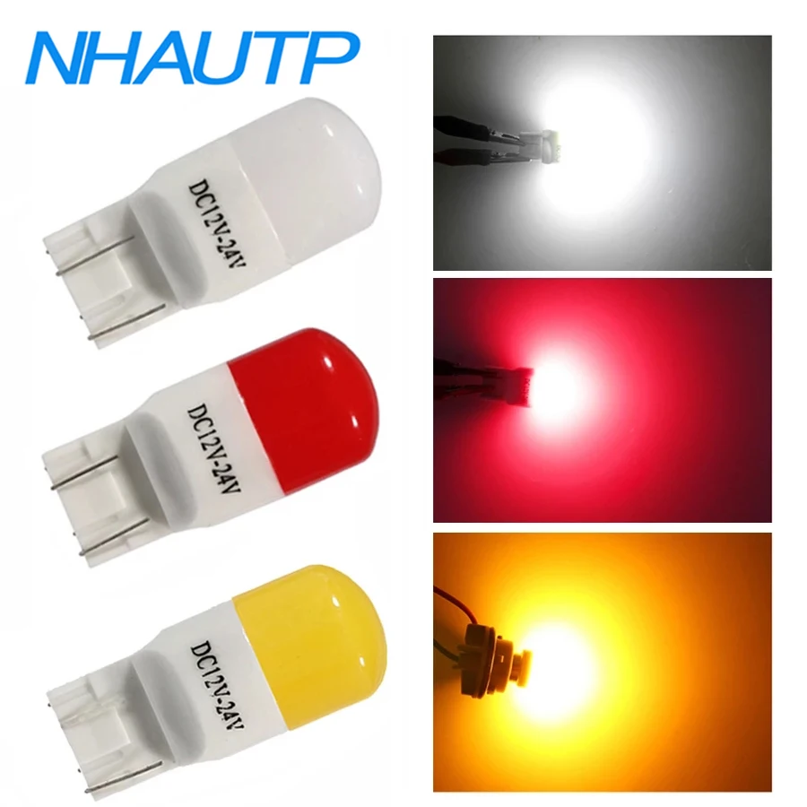 NHAUTP 2Pcs Ceramic T20 LED Bulbs 3030-SMD 7440 7443 W21/5W W21W WY21W ...