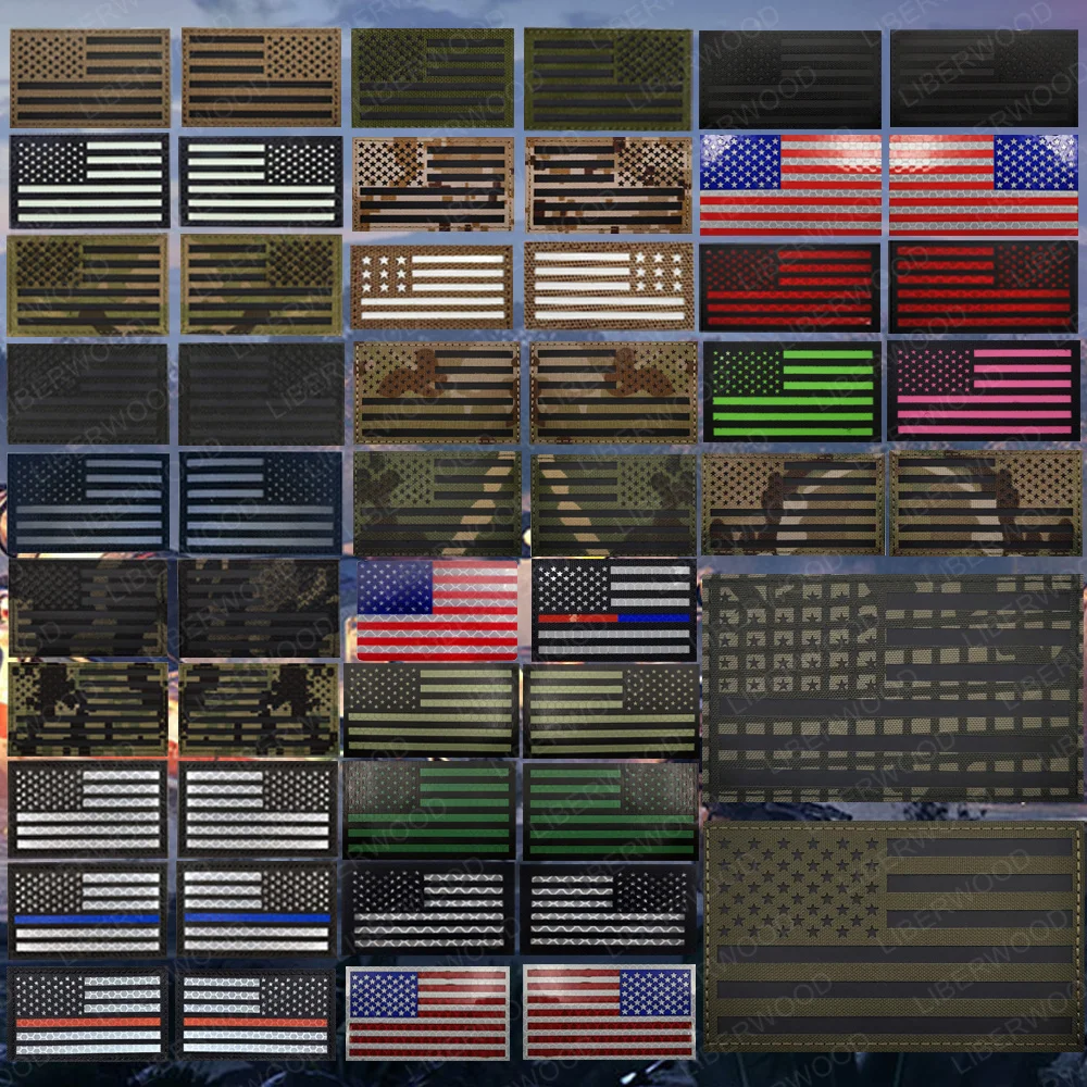 Reflective-US-USA-Flag-Patch-Reversed-Multicam-Infrared-IR-United ...