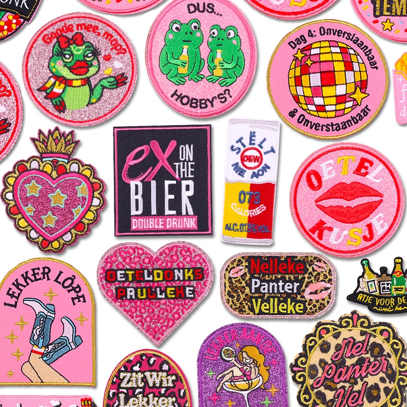 2026 Pink Style Netherland Oeteldonk Emblem Embroidered Patches Frog ...