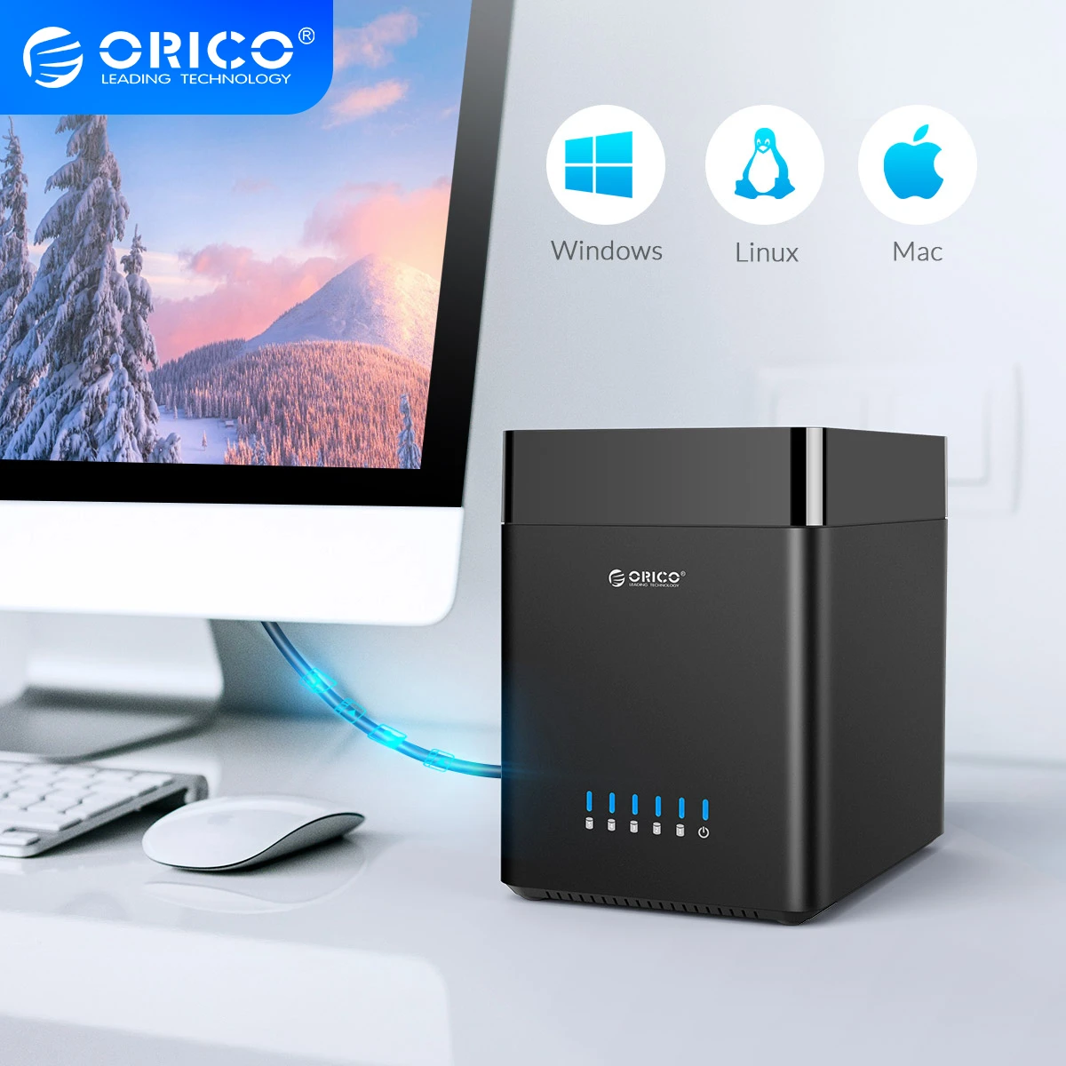Orico 5 Bay 3.5 Inch Hard Drive Enclosure Usb 3.0 To Sata Chia External ...