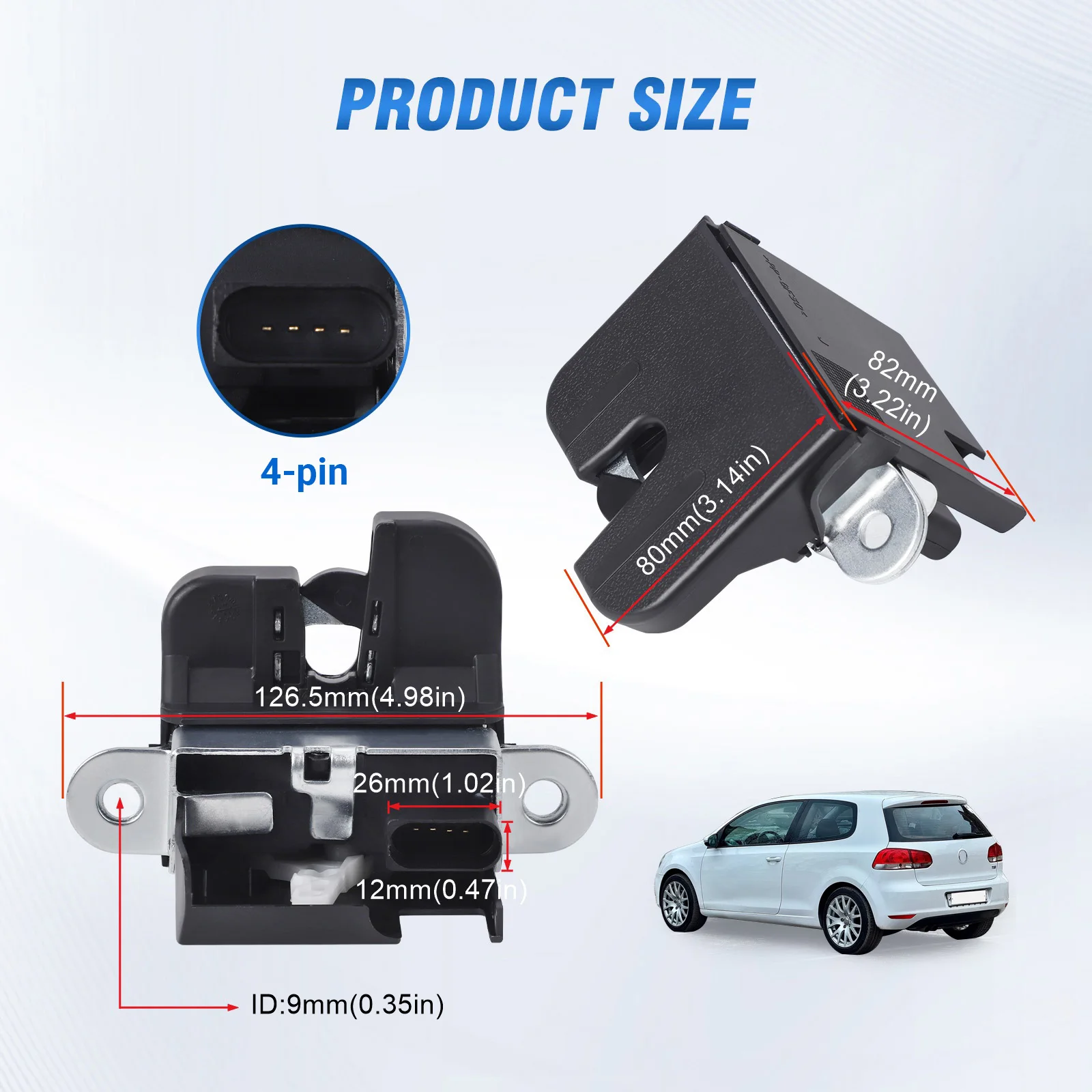 Trunk Lock Latch 5K0827505A 1K6827505E 5M0827505E 1P0827505D For VW ...