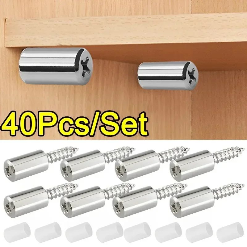 40-2PCS-Self-Tapping-Screw-Layer-Plate-Holder-Wardrobe-Storage-Rack ...