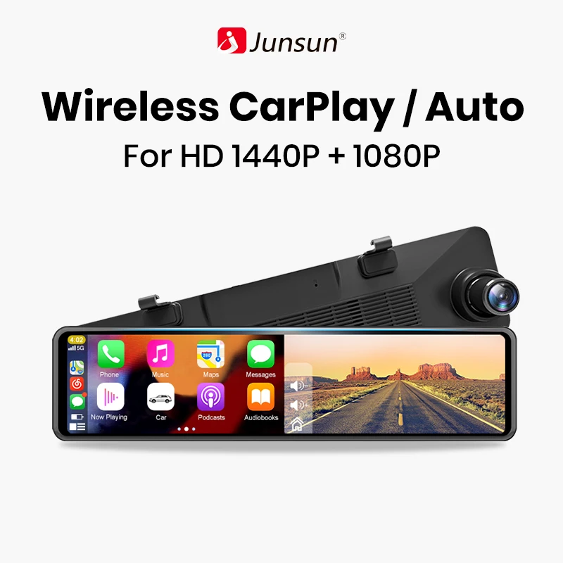 Junsun-Wireless-CarPlay-Android-Auto-Dual-Screen-Car-DVR-Dash-Cam-11-26 ...