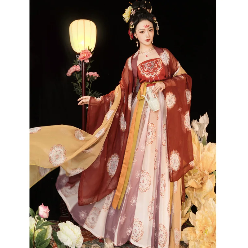 YuShu-Autumn-Elegant-Floral-Embroidered-Large-Sleeve-Hanfu-Women ...