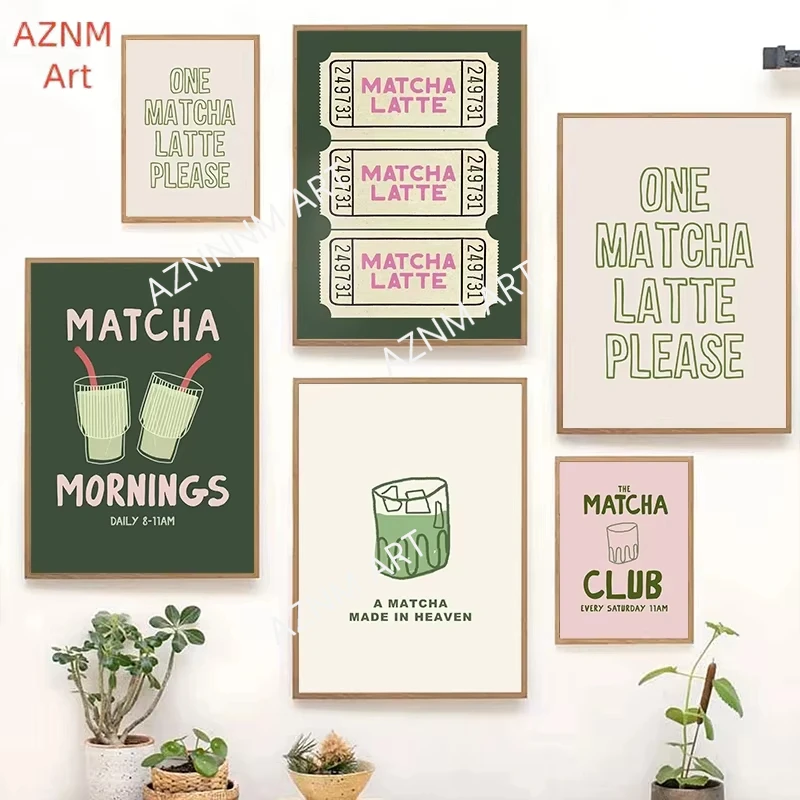 Matcha Series Poster Print Minimalist Canvas Art Pictures Home for ...